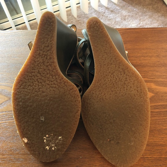 Zara | Shoes | Zara Strappy Wedge Heel Sandals Size 39 Army Green ...